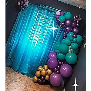 Purple and Blue Balloon Garland Kit, Purple Teal Turquoise Metallic Gold Mermaid Latex Balloon Garland Arch Kit for Girls Women Mermaid Birthday Wedding Bridal Baby Shower Party Decorations Supplies