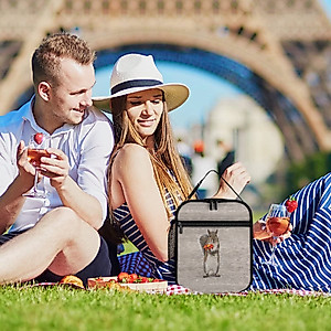 PEXISAOH Cute Squirrel Holding A Flower Animals Reusable Insulated Lunch Bag for Women Men Kids,Leakproof Portable Lunch Box with Side Pocket Durable Cooler Tote Bag for School Work Picnic Travel