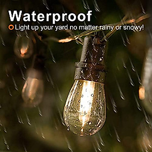 51FT Solar String Lights Outdoor Waterproof, 17PCS Edison Patio Lights Solar Powered Outdoor String Lights with Shatterproof for Patio, Backyard, Party, Garden (Warm White)