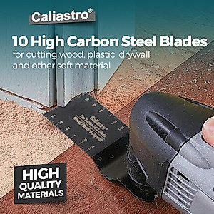 Caliastro 20 Wood Metal Professional Oscillating Multi Tool Quick Release Saw Blades with Universal Fit for Milwaukee, Ridgid, Dewalt, Bosch, Stanley, Ryobi, Makita, Skil, Black & Decker