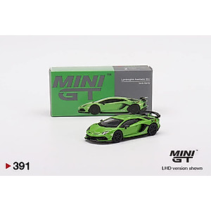 True Scale Miniatures Model Car Compatible for Lamborghini Aventador SVJ Verde Mantis 1/64 Diecast Model Car MGT00391