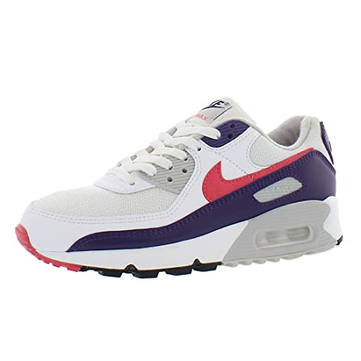 Nike Women's Air Max 90 Shoe, White/Eggplant/Flare Zen Grey, 11