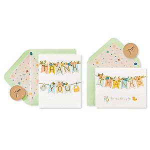 Papyrus Baby Thank You Cards with Envelopes, Floral (20-Count)