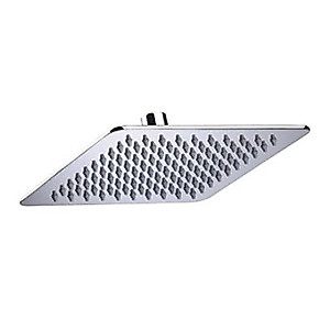 Luxury Ultra-Thin High Pressure 8'' Square Rainfall Shower head Brushed Satin Plus 8 inch Extension Arm Shower System and Accessories by Serene Steam