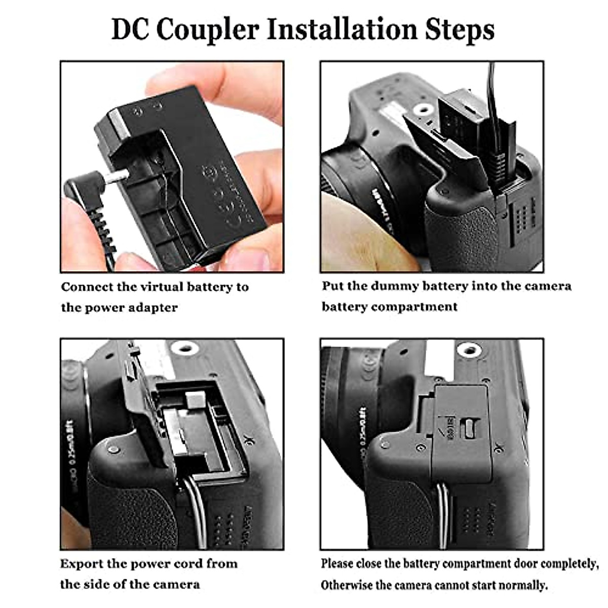 Gonine ACK-E8 Power Supply LP-E8 Camera Dummy Battery DR-E8 DC Coupler AC Adapter kit for Canon EOS Rebel T5i T4i T3i T2i, Kiss X6i X7i X5 X4, 700D 650D 600D 550D.