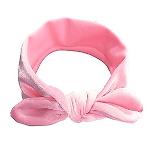 11 Pack Velvet Baby Girl Headbands with Hair Bows Knotted Headwraps 5" Bow Hair Bands for Babies Infant Newborn Kids