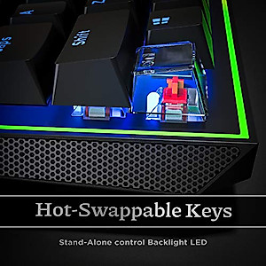 Newmen GM711 Gaming Keyboard Full Size RGB Backlit Hot-Swappable Mechanical Keyboard with Multimedia Control 104-Key Wired PC Gaming Keyboard for Windows Mac(Red Switch)