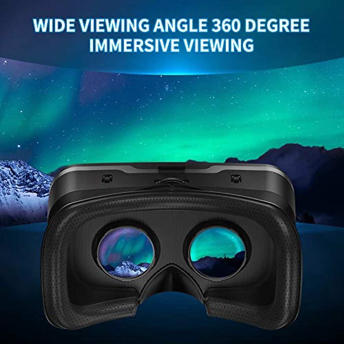 DLseego VR Headset Design for iPhone & Android Phone, Remote Controller 3D Glasses Goggles HD Virtual Reality Headset Comfortable Adjustable Distance for Phones 4.7-6.53inch -Black
