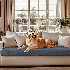 Hokway Couch Cushion Covers Stretch Cushion Covers Sofa Seat Cushion Slipcover Protector(Gray, Large)