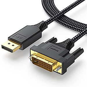 DteeDck DisplayPort to DVI Cable 6ft, DP Display Port to DVI D Cable Adapter Male to Male Cord for Monitor Desktop Laptop Projector HDTV Compatible with Lenovo HP ASUS Dell. All DP Port Devices