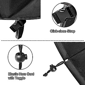 Fire Pit Cover Round, Waterproof Heavy Duty Patio Fire Pit Table Cover, Outdoor Garden Patio Protective Cover Fire Pit Furniture Covers 40in, Black