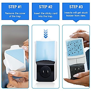 MR NICEFLY 2 Pack - Fruit Fly Traps for Indoors & Gnat Traps for House Indoor, Bug Zapper & Mosquito Killer with UV Night Light Attractant (2 Device + 4 Sticky Cards)