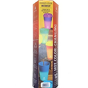 Manna Plastic Hot Color Changing To-Go Cups, 12-pack, 16 ounces