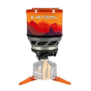 Jetboil MiniMo Camping and Backpacking Stove Cooking System with Adjustable Heat Control (Sunset)