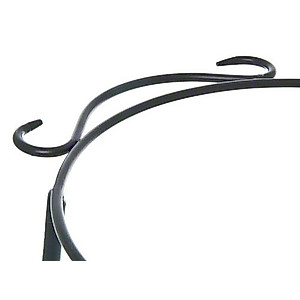 American Metalcraft TLSP1219 Wrought Iron Pizza Stand with Curled Feet, Two-Tier, 12" H x 19" W, Black