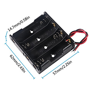 6pcs 4 AA Battery Holder 4 x 1.5V (6V) AA Battery Case Holder Box with Wires 4 AA Battery Holder with Wires