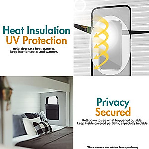 ACIMONE RV Door Window Shade Blackout, Foldable Camper Interior Door Window Cover Fits Most RV Entry Door, RV Curtain Waterproof Premium 4-Layer Oxford Fabric