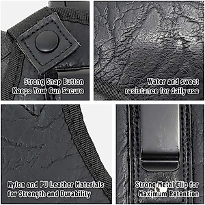 IWB Gun Holster by PH - Concealed Carry Soft Material - Soft Interior - Fit M&P Shield 9mm.40.45 Auto/Glock 19 26 27 29 30 33 42 43 / Rug LC9, LC380 - Taurus Slim, PT111 G2 - Springfield XDs Hellcat