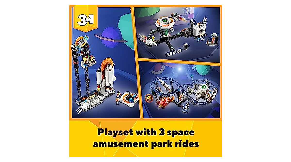 LEGO Creator 3-in-1 Space Roller Coaster Building Set for Kids 9+