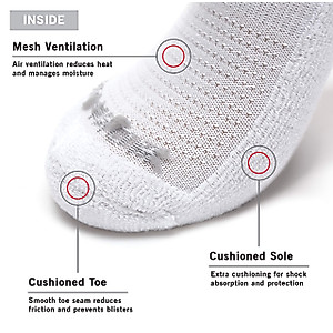 MONFOOT Women's and Men's 8 Pairs Athletic Cushion Crew Socks White Large, multipack