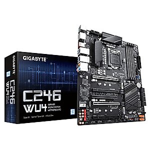 GIGABYTE C246-WU4 (Intel/C246 Express Chipset/ATX/DDR4/Dual Intel Server GbE LAN/10xSATA3/2xM.2/Server Motherboard)