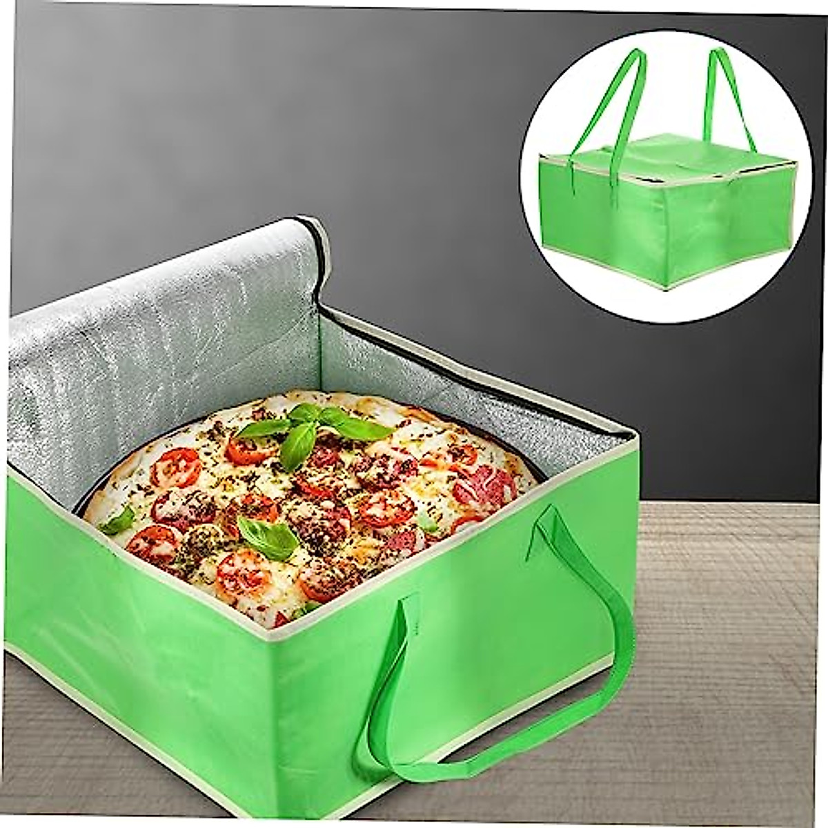 ULTECHNOVO 1pc Bag Grocery Bags Insulated Bags for Food Transport Cooler Bags Insulated Pizza Carrier Bag Car Cooler Car Food Camping Tote Take-out Insulated Bag Bento Handled Bag Lunch Bag