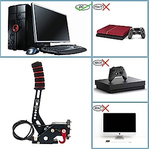 CNRAQR PC Racing Game USB Handbrake for 16Bit SIM for Racing Games, Compatible with Logitech G27 G29 G920 G923 T500 T300 Simulate Linear Handbrake（With Fixing Clip
