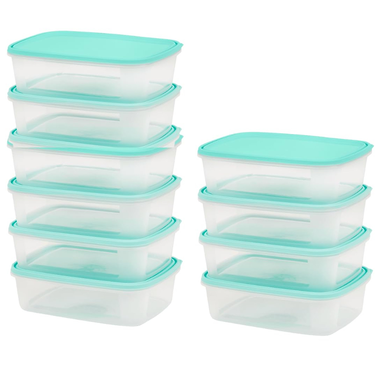 10 Pack To Go Food Storage Containers | Medium Size Rectangular Food Storage That Holds up to 35 Ounces of Food, Solids, or Liquids 35oz (4.22 cups) Leak Proof Microwave Freezer Dishwasher Safe