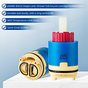 Vayolli JH04BD Ceramic Pressure Balance Cartridge, JH04BD Shower Cartridge Replacement, Compatible with FC9AC010 Ceramic Plastic Faucet Cartridge, for Tub and Shower Faucet