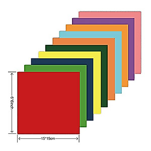 Origami Paper Double Sided Color - 200 Sheets - 20 Colors - 6 Inch Square Easy Fold Paper for Beginner