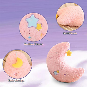 Goylmc Moon Stuffed Pillow, Moon Plush Toy Hanging a Star, Home Decoration Christmas Birthday Gift for Kids Adults (17.7inch)
