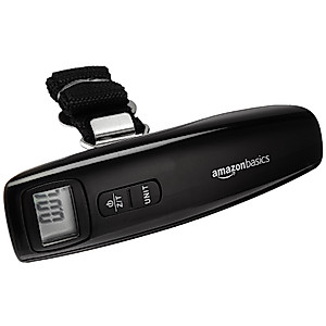 Amazon Basics Portable Digital Luggage Weight Scale, One Size, Black