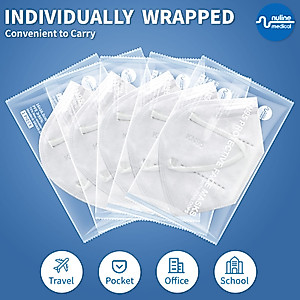 KN95 Disposable Face Masks, 5 Layer Cup Dust Protective Face Masks for Men & Women, White,30PCS