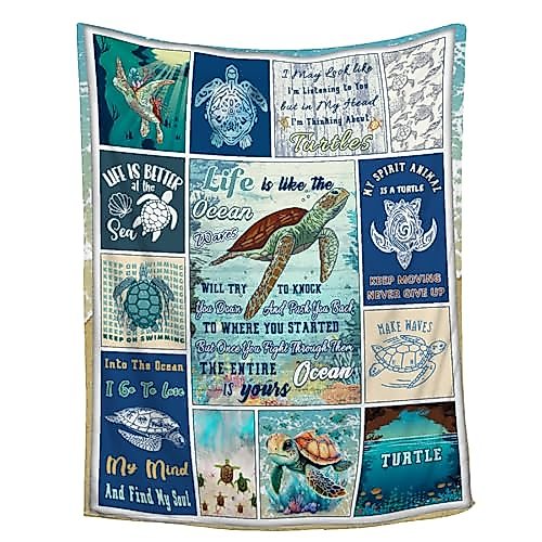 Sea Turtle Blanket Sea Turtle Gifts for Women Throw Blanket,Turtle Gifts for Turtle Lovers,Bed Blanket Cozy Air Conditioning Blanket Plush Blanket for Sofa Car Office,40"x50"-Throw Size for Kids