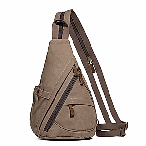 KL928 Canvas Sling Bag - Small Crossbody Backpack Shoulder Casual Daypack Rucksack for Men Women(Large Version)