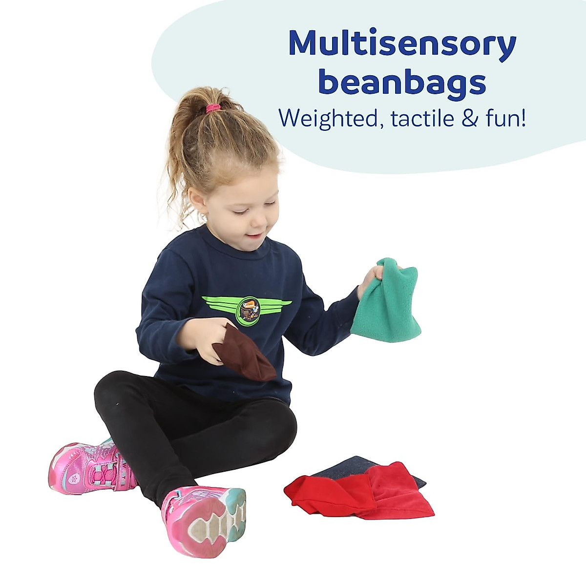 Fun and Function Weighted Tactile Beanbags - Sensory Weighted Beanbags - Multi-Sensory Tool Fidget Provides Weight, Color and Varied Textures - for Kids and Adults - 5 Pack -1/2 lb. Each