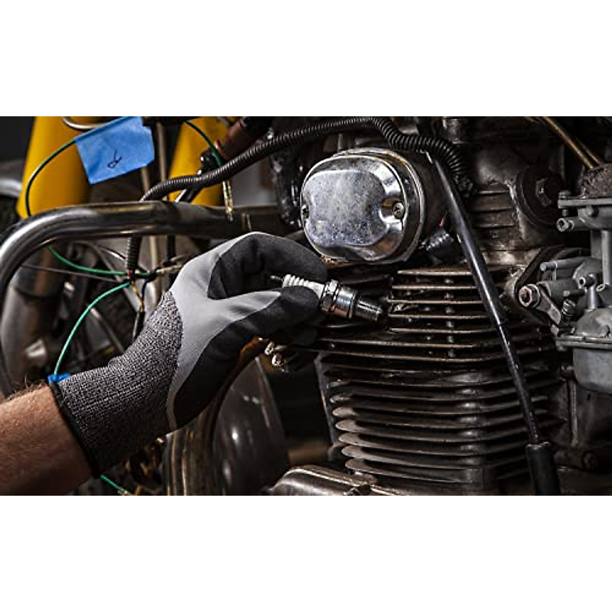 Boss Men's Tactile Barrier Dual Layer Latex Coated Work Gloves, Water Resistant, Superior Grip, Tear Resistant, Gray/Black, Large (B32021-L)