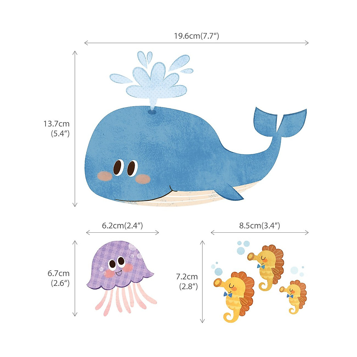 DECOWALL DS-8009 Sea Adventure Kids Wall Stickers Wall Decals Peel and Stick Removable Wall Stickers for Kids Nursery Bedroom Living Room (Small) d?cor