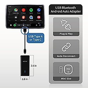 2023 Android Auto Wireless Adapter for Factory Wired AA 2016+ Cars Converts Wired Android Auto to Wireless Dongle