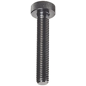 Steel Thumb Screw, Black Oxide Finish, Knurled Head, Flat Point, 7/16" Length, Fully Threaded, #6-32 UNC Threads, Made in US (Pack of 5)