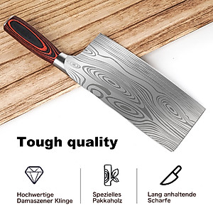 House Meat Cleaver 8 Inch, Chef Knife for Meat Cutting, High Carbon German Stainless Steel with Ergonomic Handle for Home, Kitchen & Restaurant