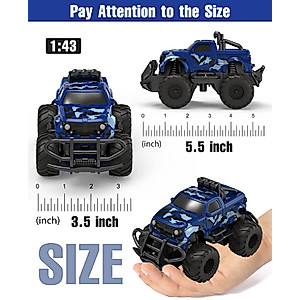 EHO Remote Control Car for Boys 3-5|4-7, Boys Toys Age 4-5 Racing Car with 2.4Ghz Monster Truck for Boys, 1/43 Mini Car Toy for 3 4 5 6 Years Old Boys Girls,Birthday Gifts Kids Toys