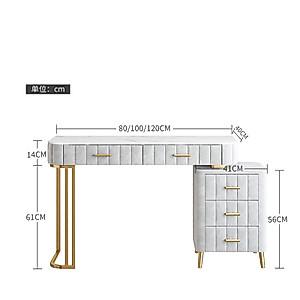 N/A Bedroom Velvet Dressing Table Makeup Table and Chair with Lighted Small Household Dressing Table
