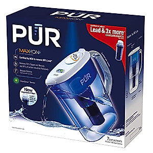 PUR Ultimate Filtration Water Filter Pitcher, 7 Cup, Clear/Blue