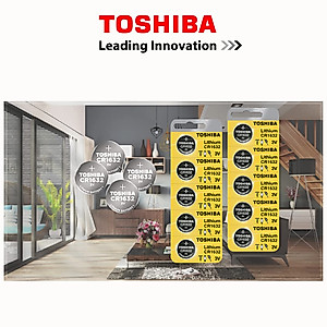TOSHIBA CR1632 3 Volt Lithium Coin Battery (5 Batteries)