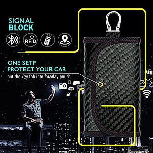 Faraday Key Fob Protector, 2 Pack Faraday Bags for Key Fob Signal Blocker, New Upgrade RFID Car Key Fob Protector Blocking Faraday Pouch Case Cage