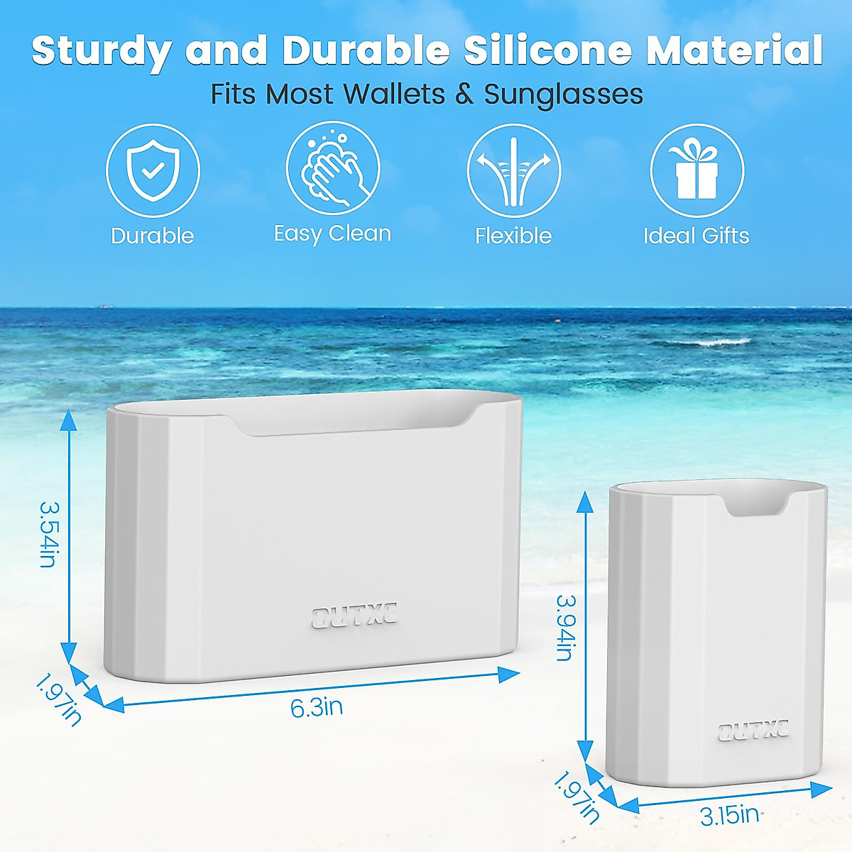 OUTXE 2 Pack Silicone Bogg Bag Organizer Insert Compatible with All Bogg Bags, Sunglasses & Wallet Holder Accessories for Bogg Bag, Wallet and Glasses Organizer for Simply Southern Bogg Bag-Grey