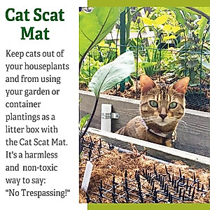 Gardener's Supply Company Cat Scat Mat | Harmless & Non-Toxic Animal Deterrer for Indoor Outdoor Garden & Plant Protection | 6.5 Feet Long - Easy to Cut to Size - Black