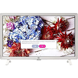 LG 24LM520S-WU 24 inch Class HD Smart TV and PC Monitor 23.6" Diagonal White Bundle with 2 YR CPS Enhanced Protection Pack