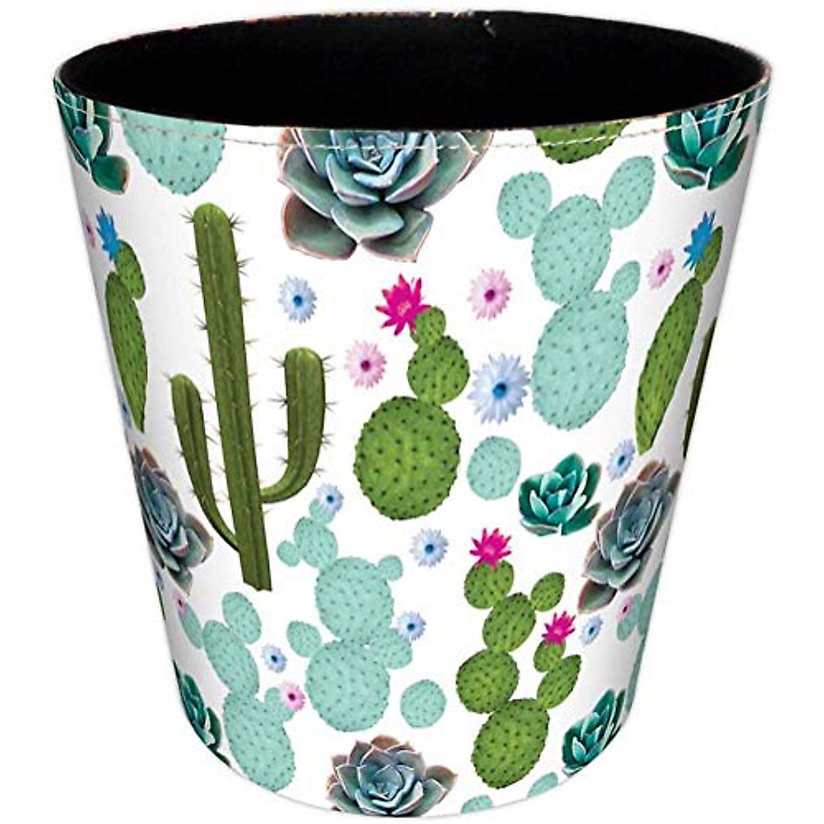 HMANE Wastebasket, 4.5L British Style Trash Bin Household Uncovered Garbage Can Wastebasket - (Cactus-1 Pattern)